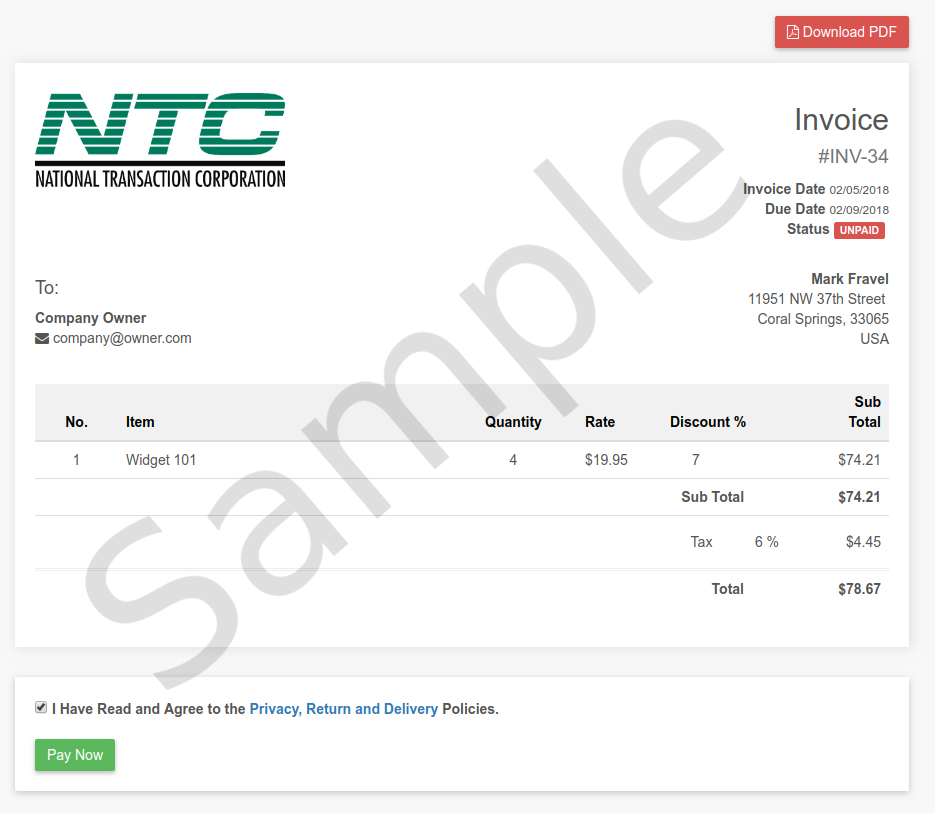 National Transaction ePay